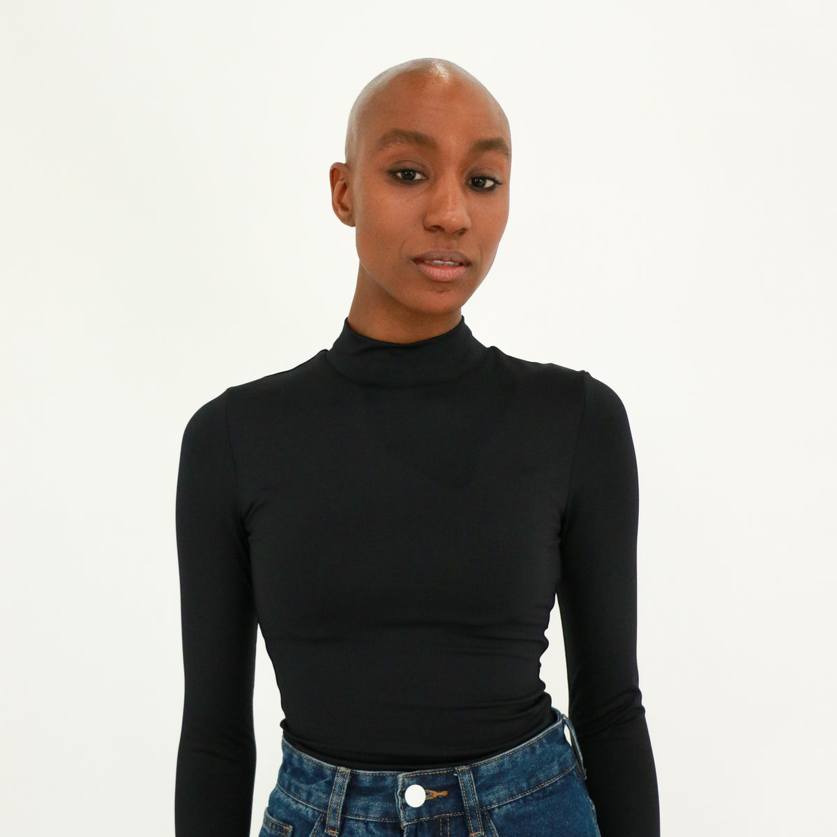 Mika Mock Neck Long Sleeve Bodysuit | Black – Bella Chic