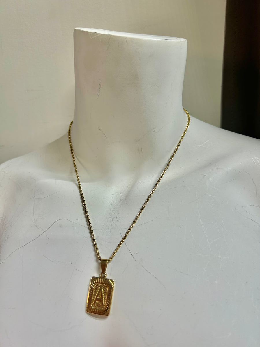 Bella Initial Tag Necklace | Twist Chain – Bella Chic