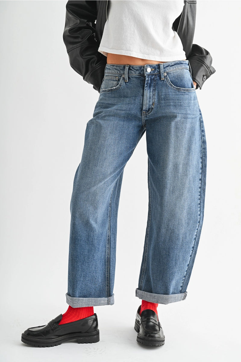 Slim Stretch Barrel Cuff Jean – Bella Chic