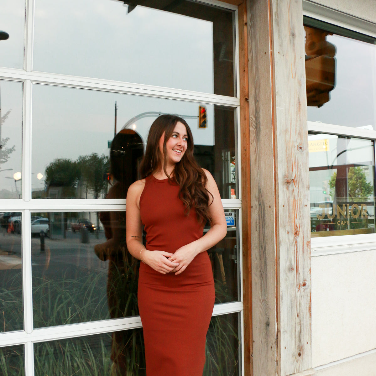 Adina Racer Tank Dress | Dark Picante – Bella Chic