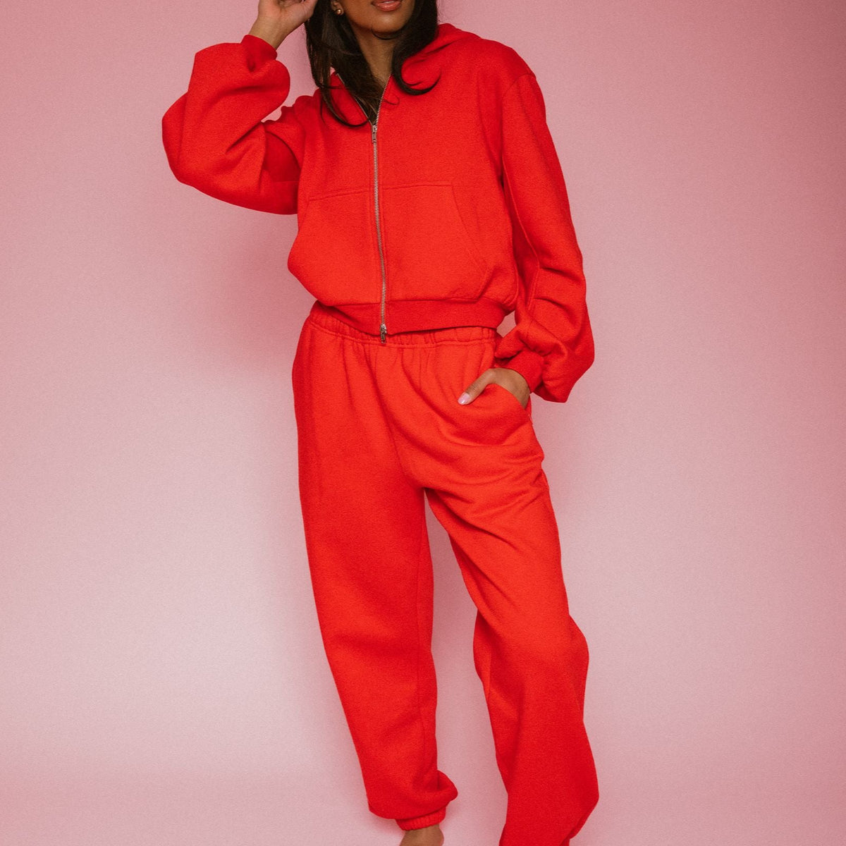 Bubble Low Rise Sweats | Red – Bella Chic