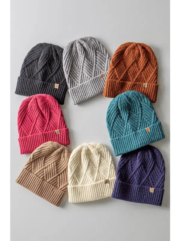 Textured Knit Beanie – Bella Chic