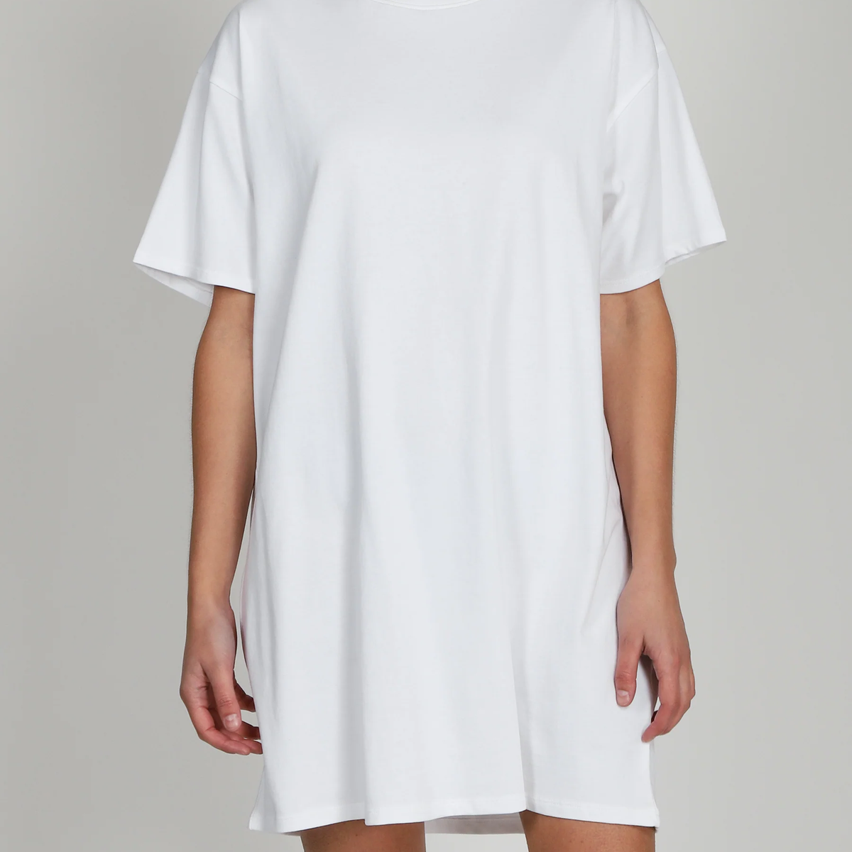 The Oversized Boxy Tee Dress | White – Bella Chic
